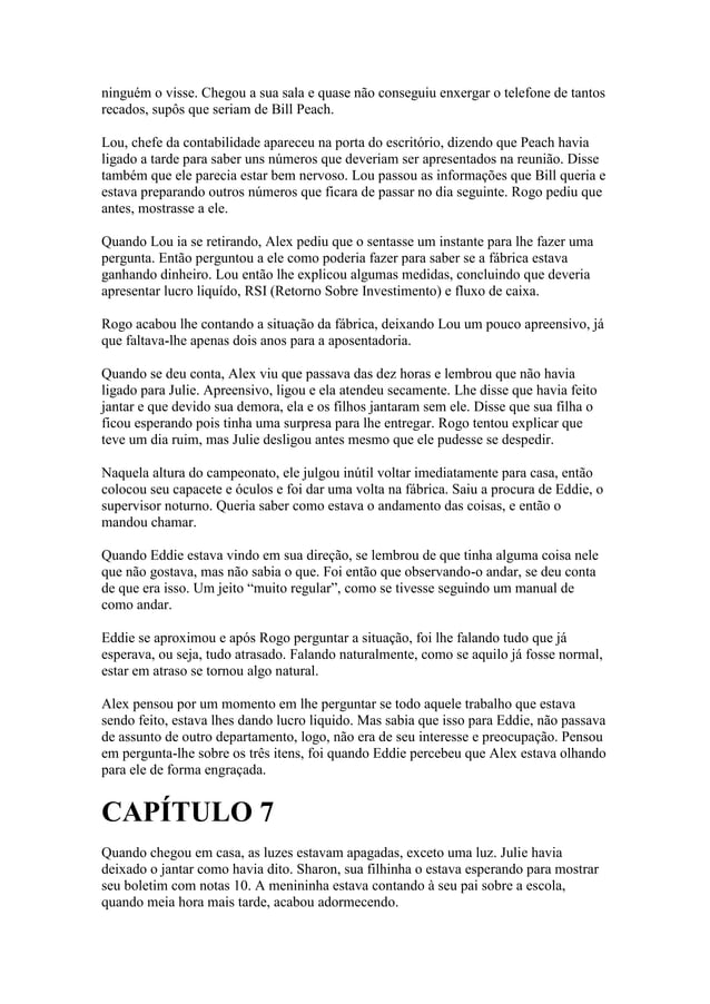 Resumo do livro a meta