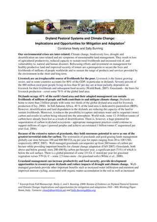 Review of Evidence on Drylands Pastoral Systems and Climate Change ...