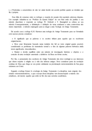 Resumos teologia do antigo testamento | DOCX