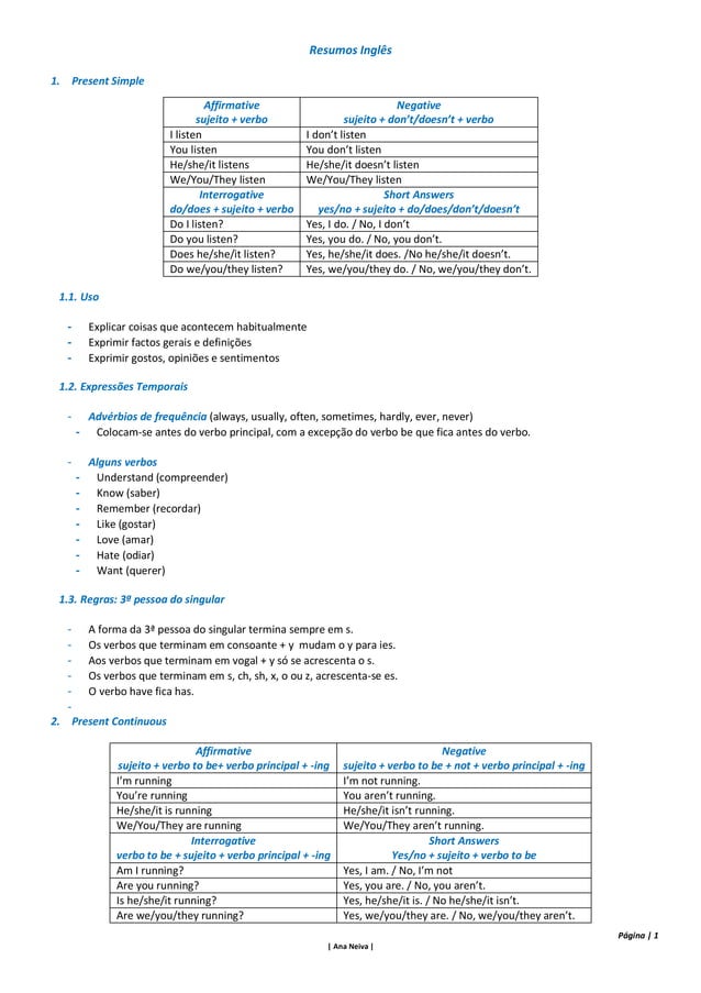 Resumos inglês (4º teste)
