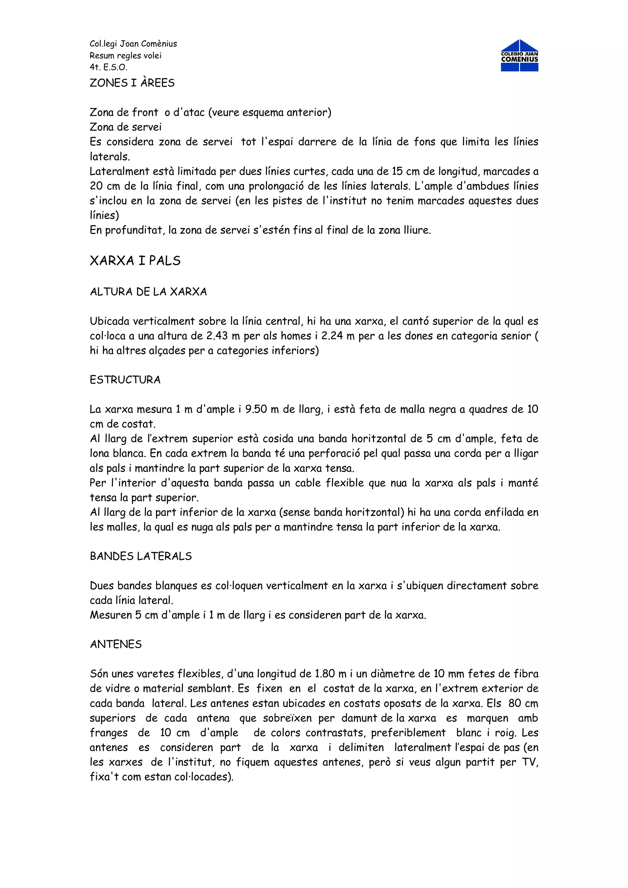 Resum reglament volei | PDF