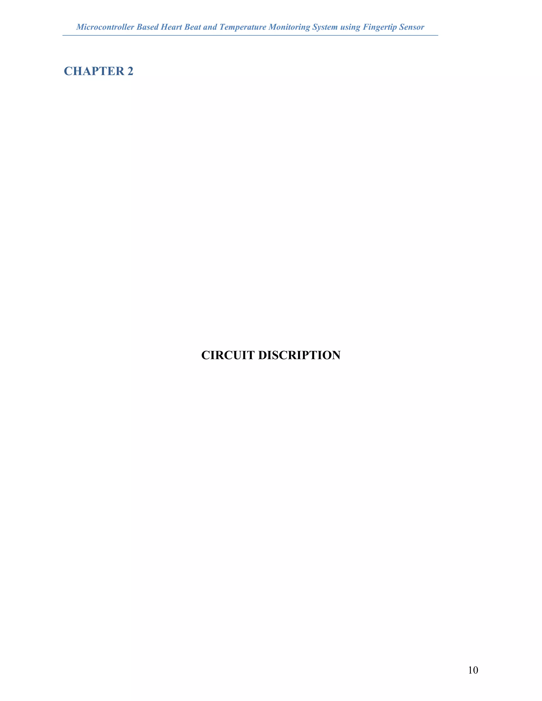 Microcontroller Based Heart Beat and Temperature Monitoring System using Fingertip Sensor | PDF