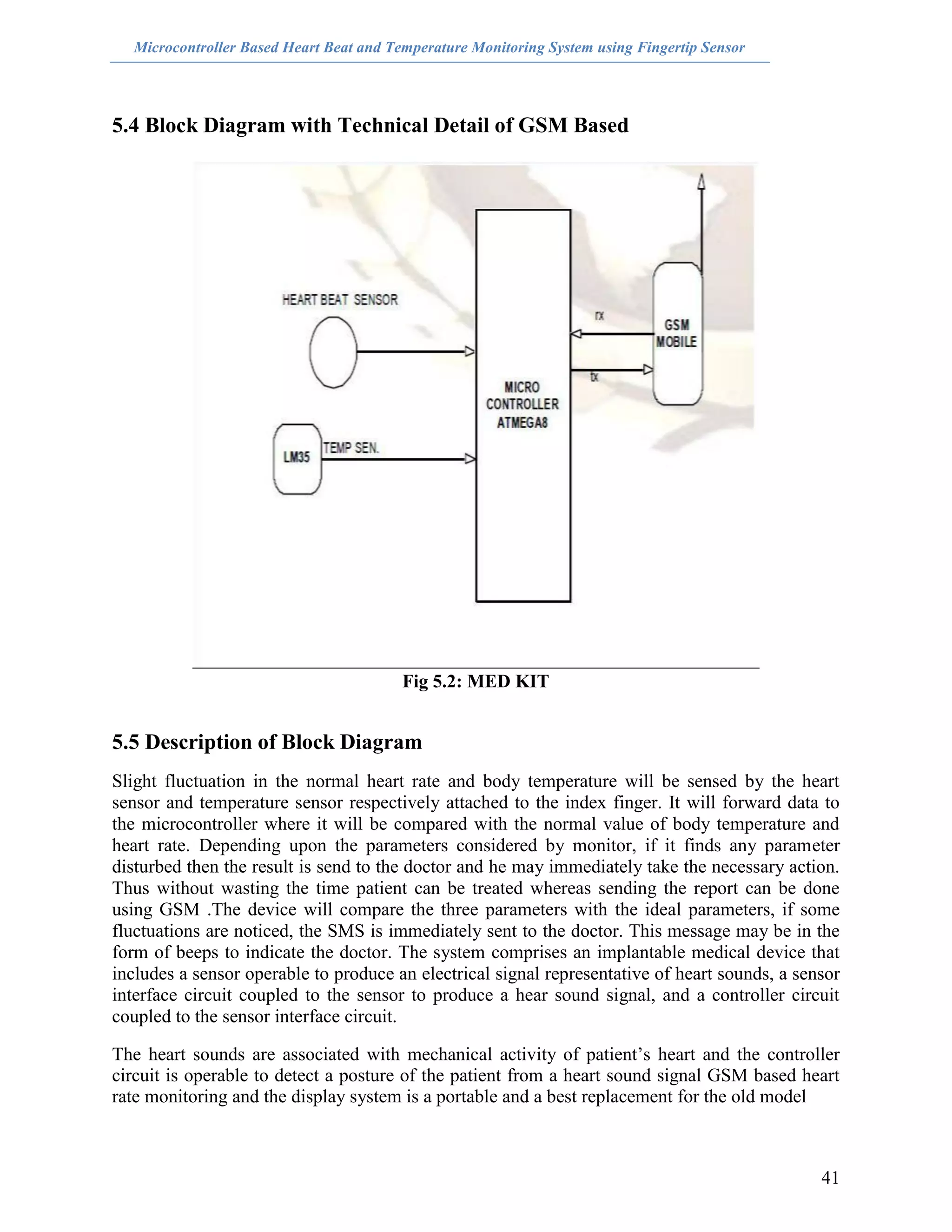 Microcontroller Based Heart Beat and Temperature Monitoring System using Fingertip Sensor | PDF