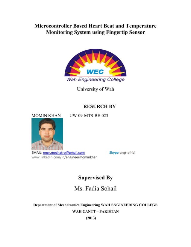 Microcontroller Based Heart Beat and Temperature Monitoring System ...