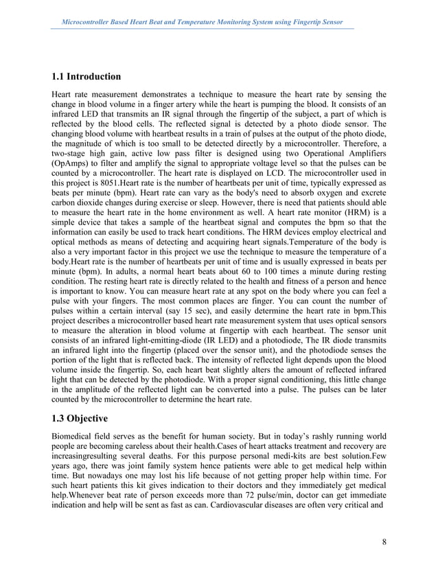 Microcontroller Based Heart Beat and Temperature Monitoring System ...