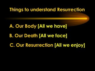 Resurrection Of The Body | PPT