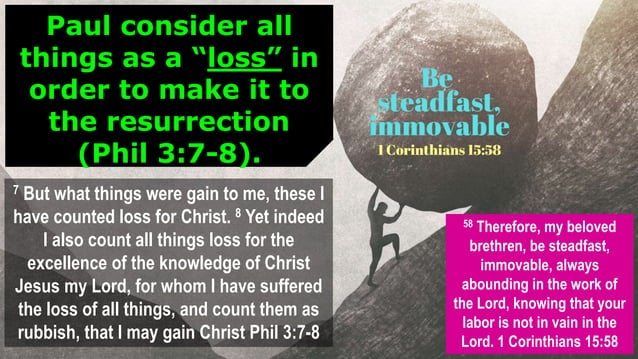 Resurrection 1 Cor 15 58, study of our victory in Christ | PPTX