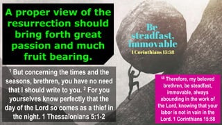Resurrection 1 Cor 15 58, study of our victory in Christ | PPTX