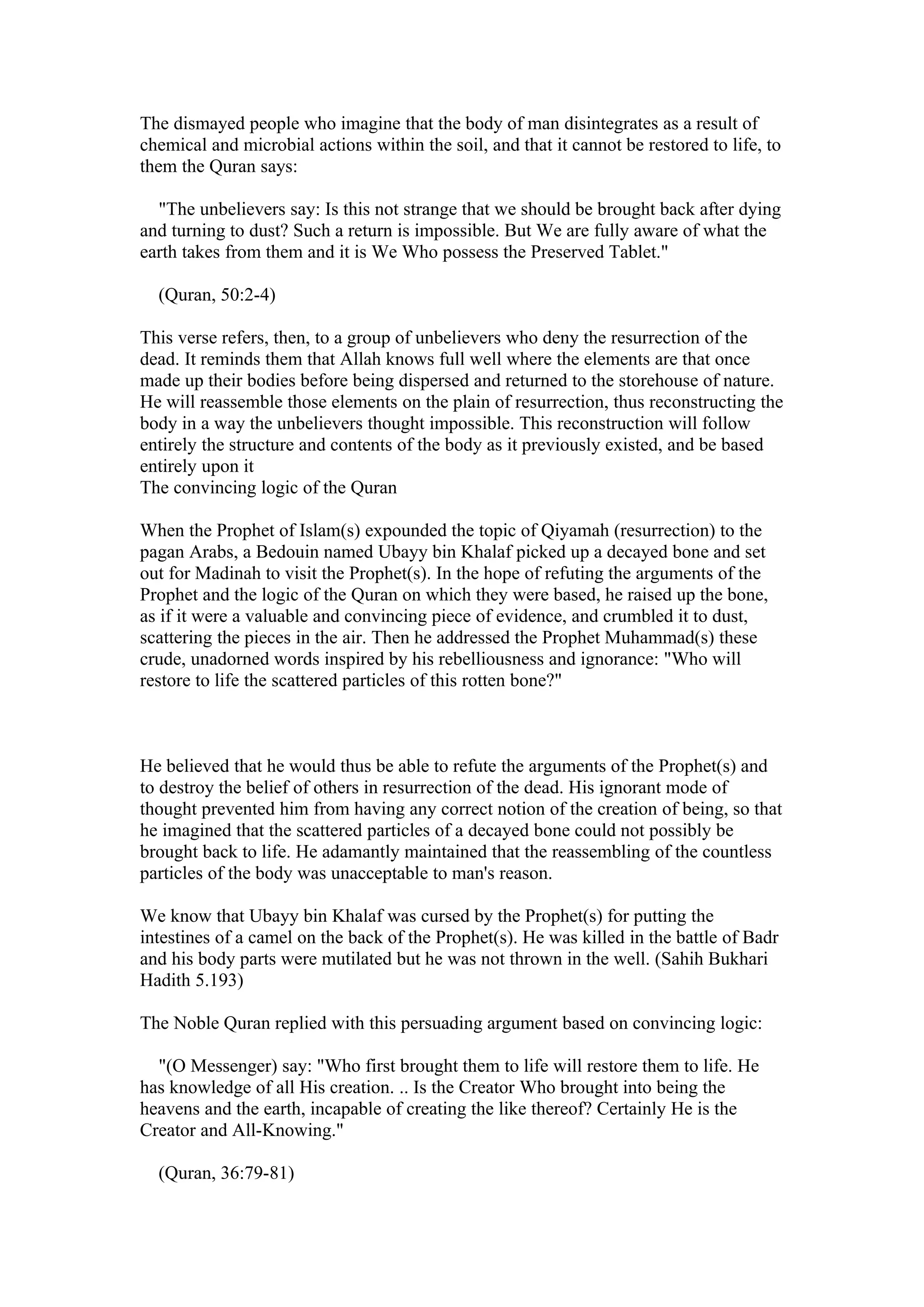 Resurrection Islamic And Scientific Perspectives | DOC