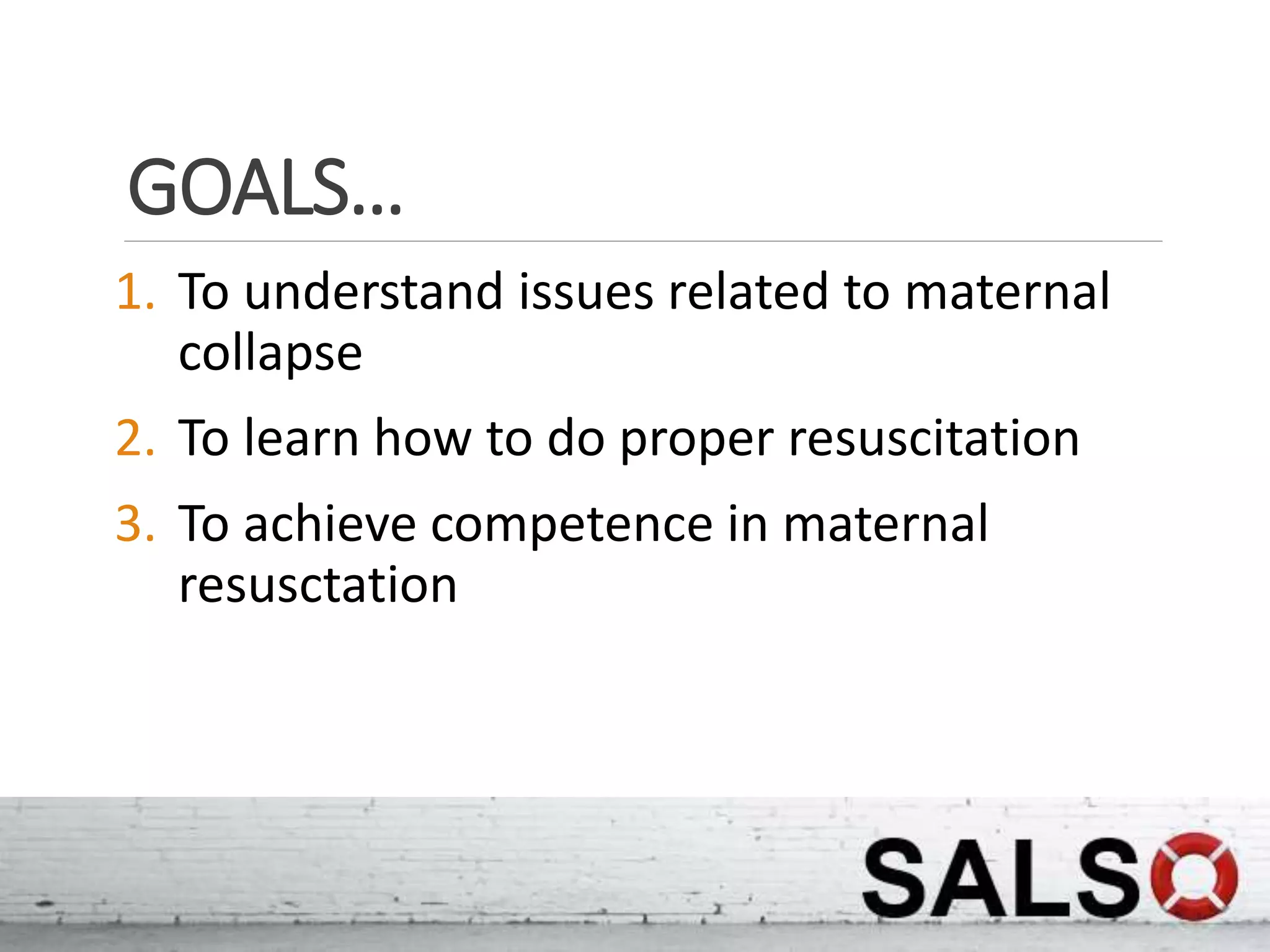 Maternal Resuscitation 2018 | PPTX