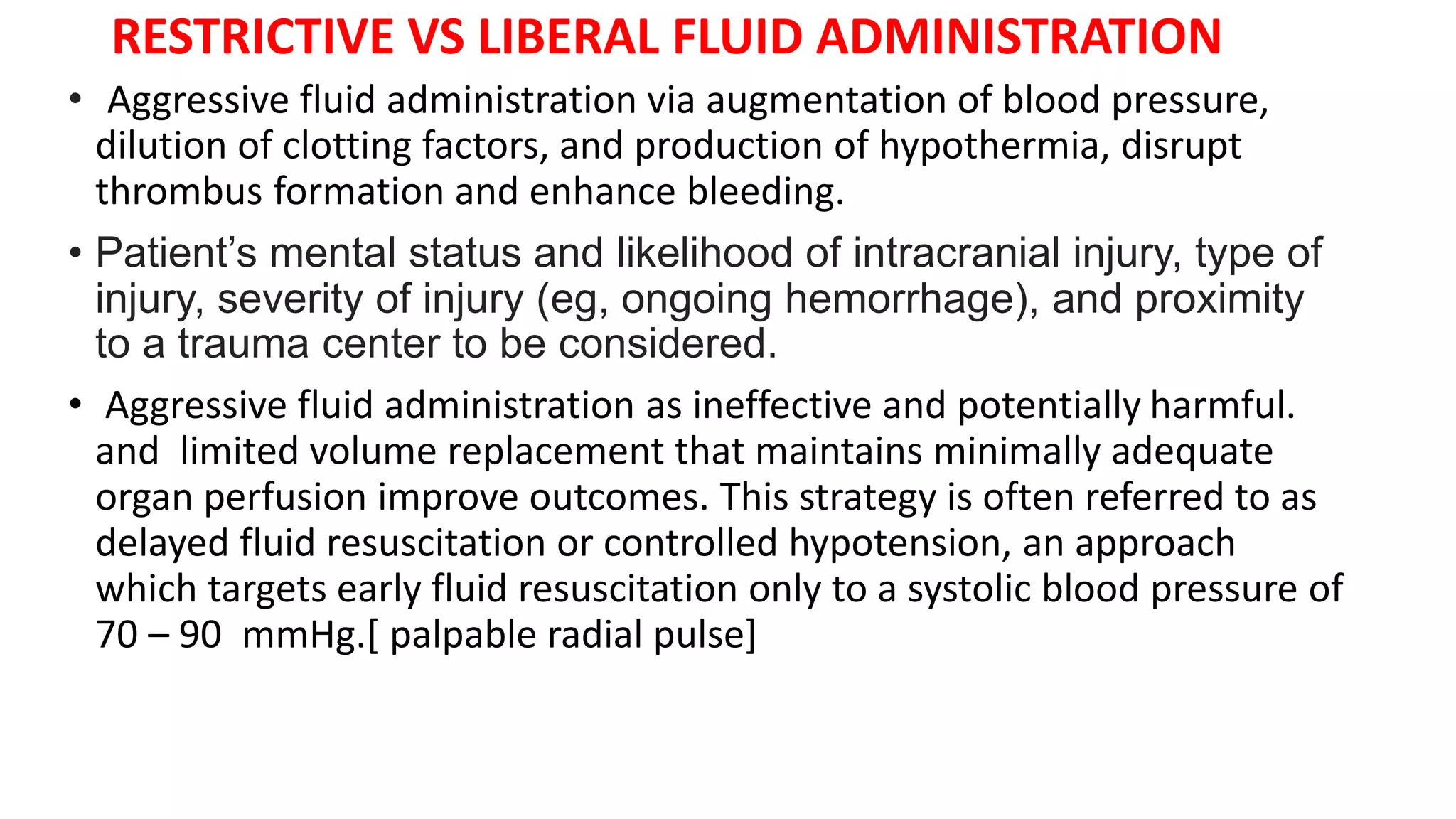 Resuscitation and transportation of trauma patients | PPTX