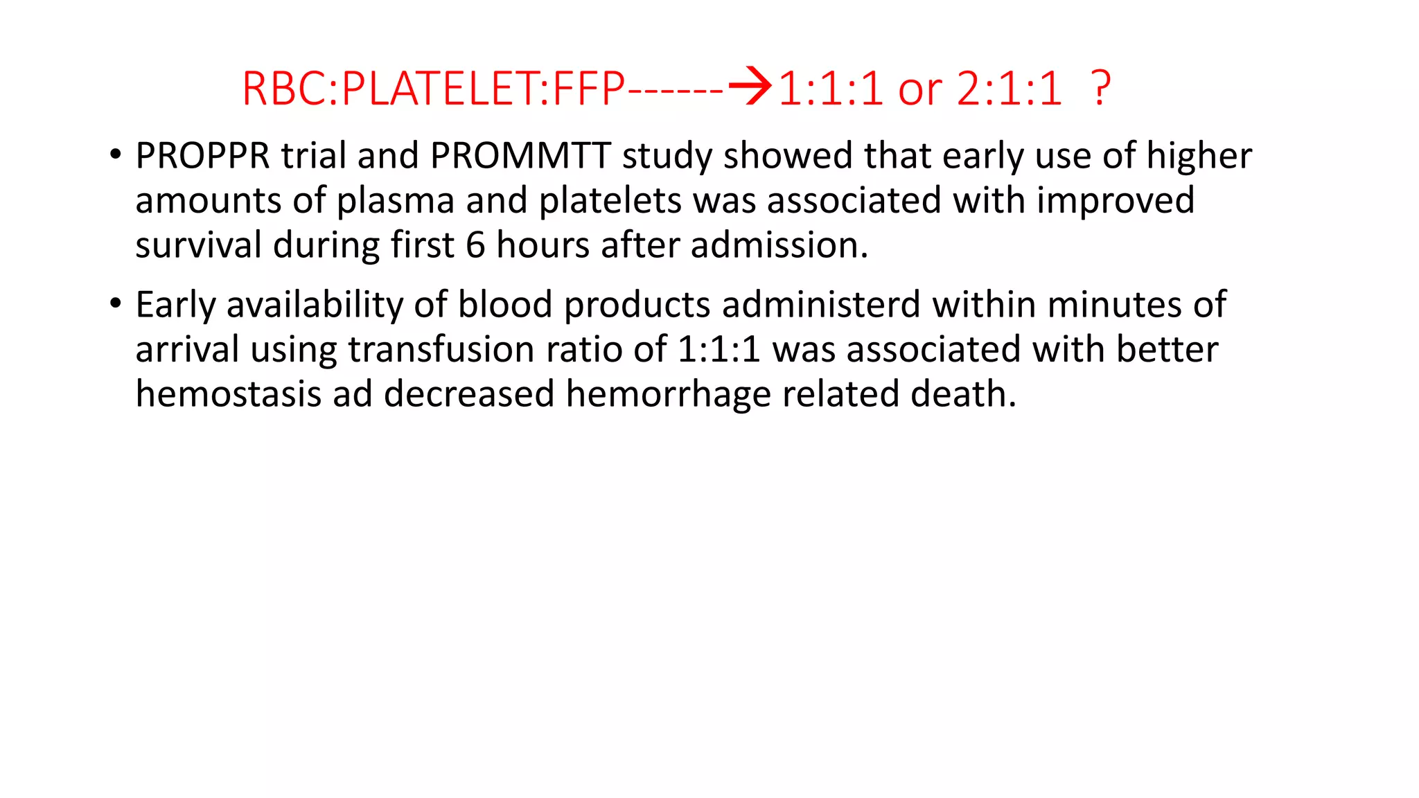 Resuscitation and transportation of trauma patients | PPTX