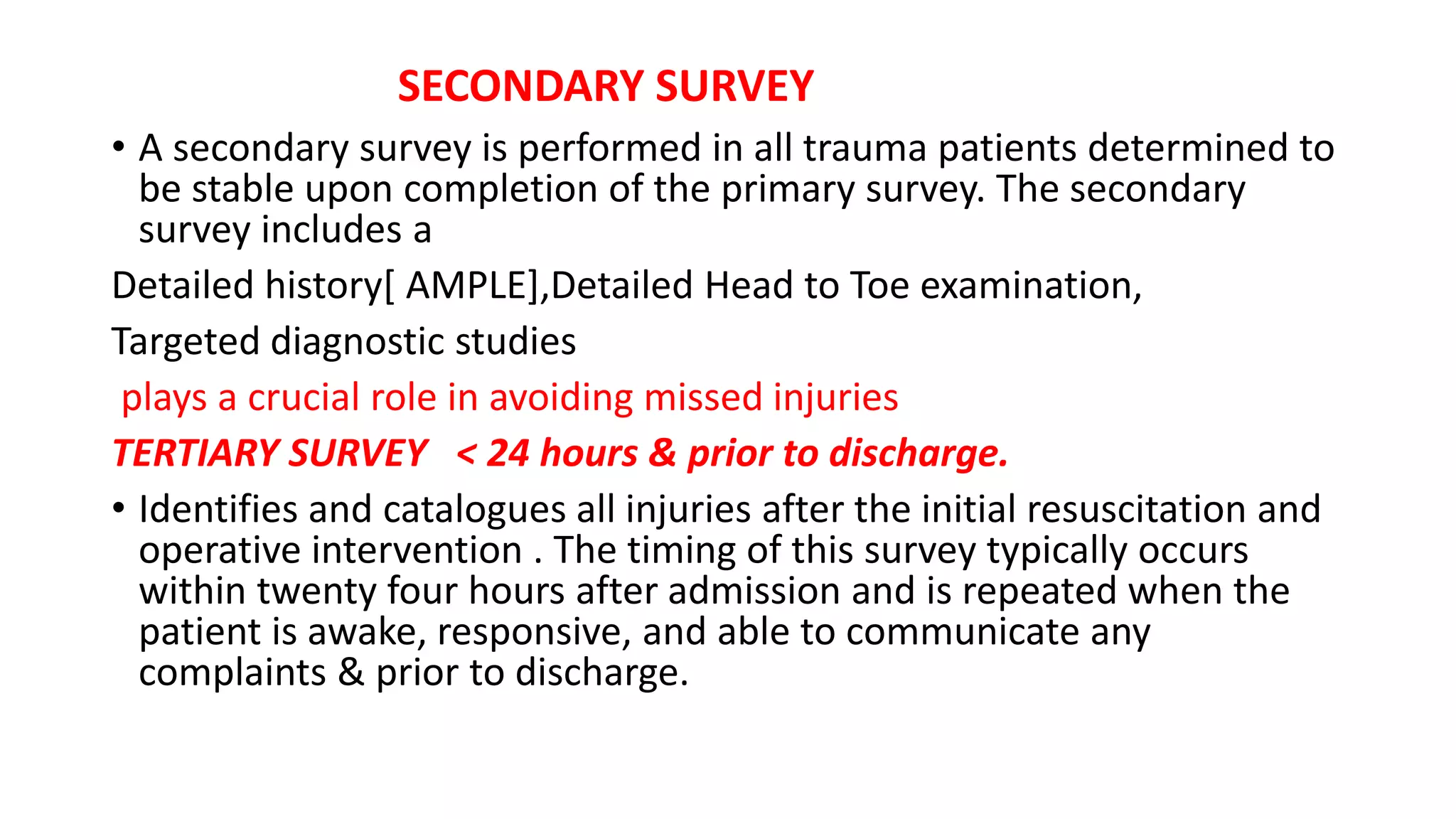 Resuscitation and transportation of trauma patients | PPTX