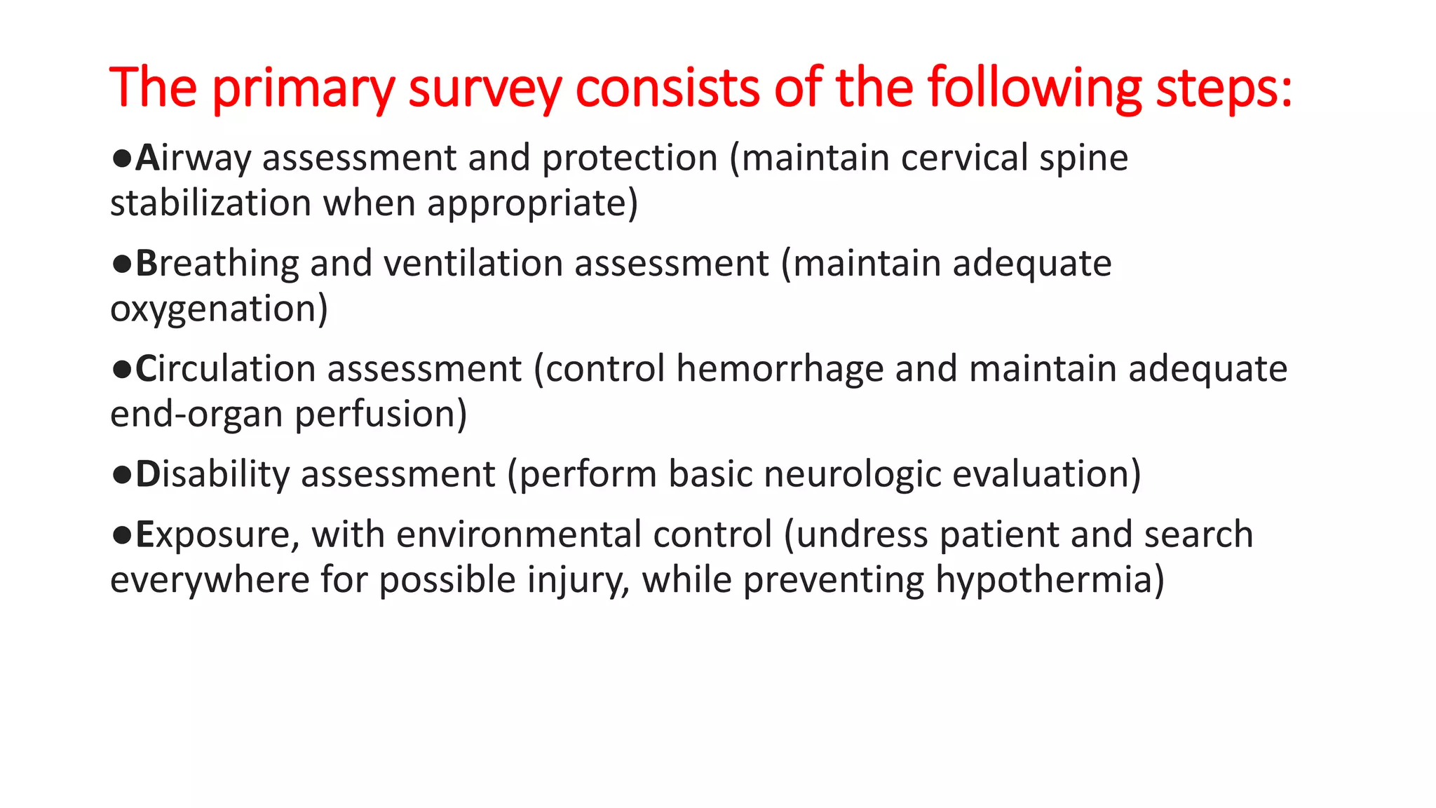 Resuscitation and transportation of trauma patients | PPTX