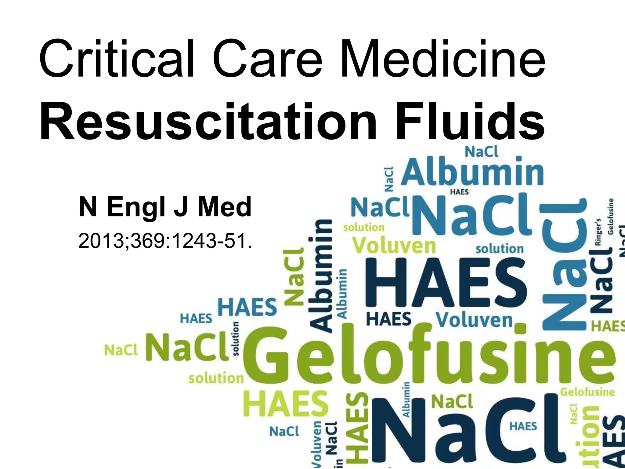 Resuscitation Fluids | PPTX