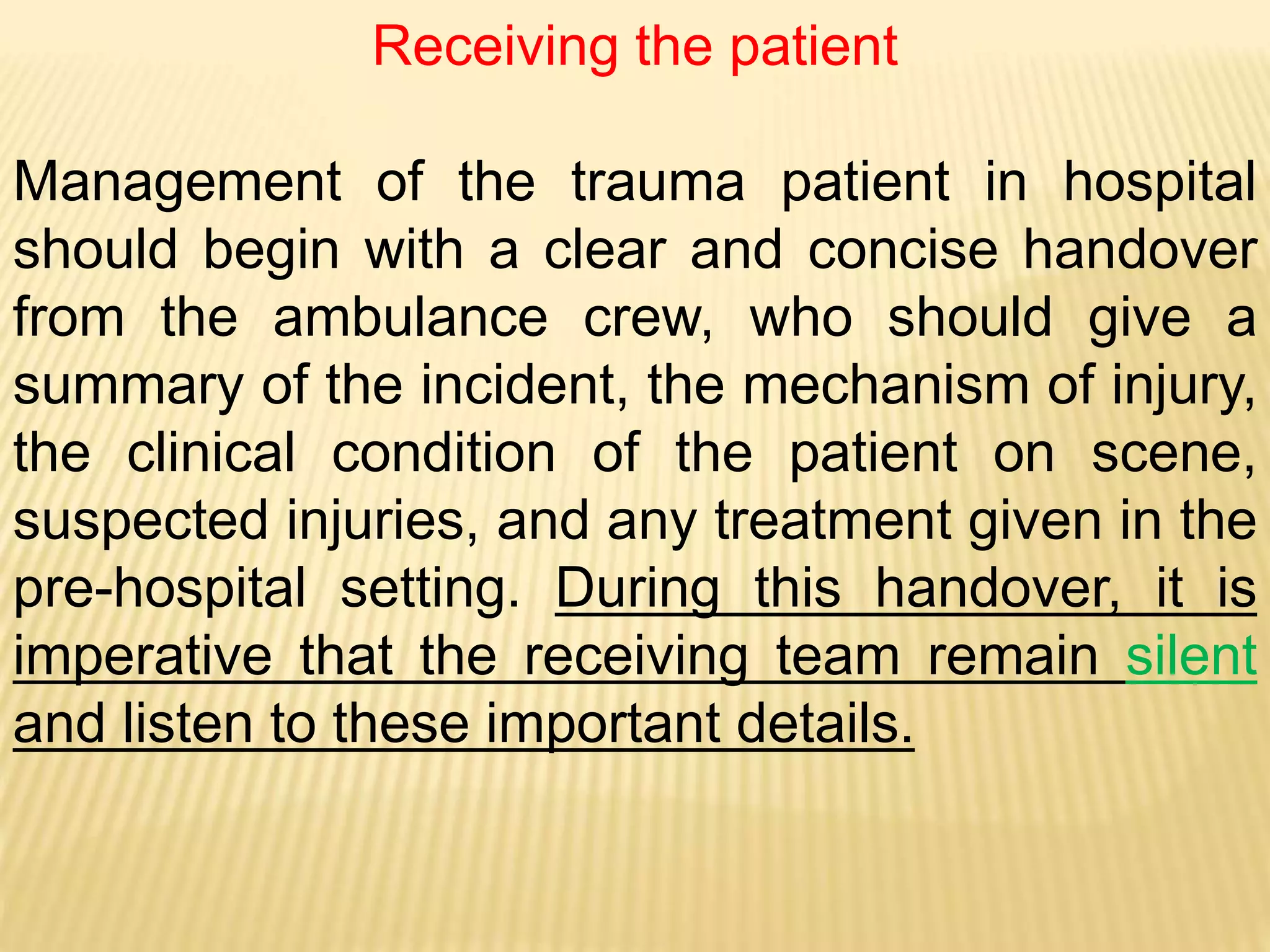 Resuscitation of the patient with major trauma | PPTX