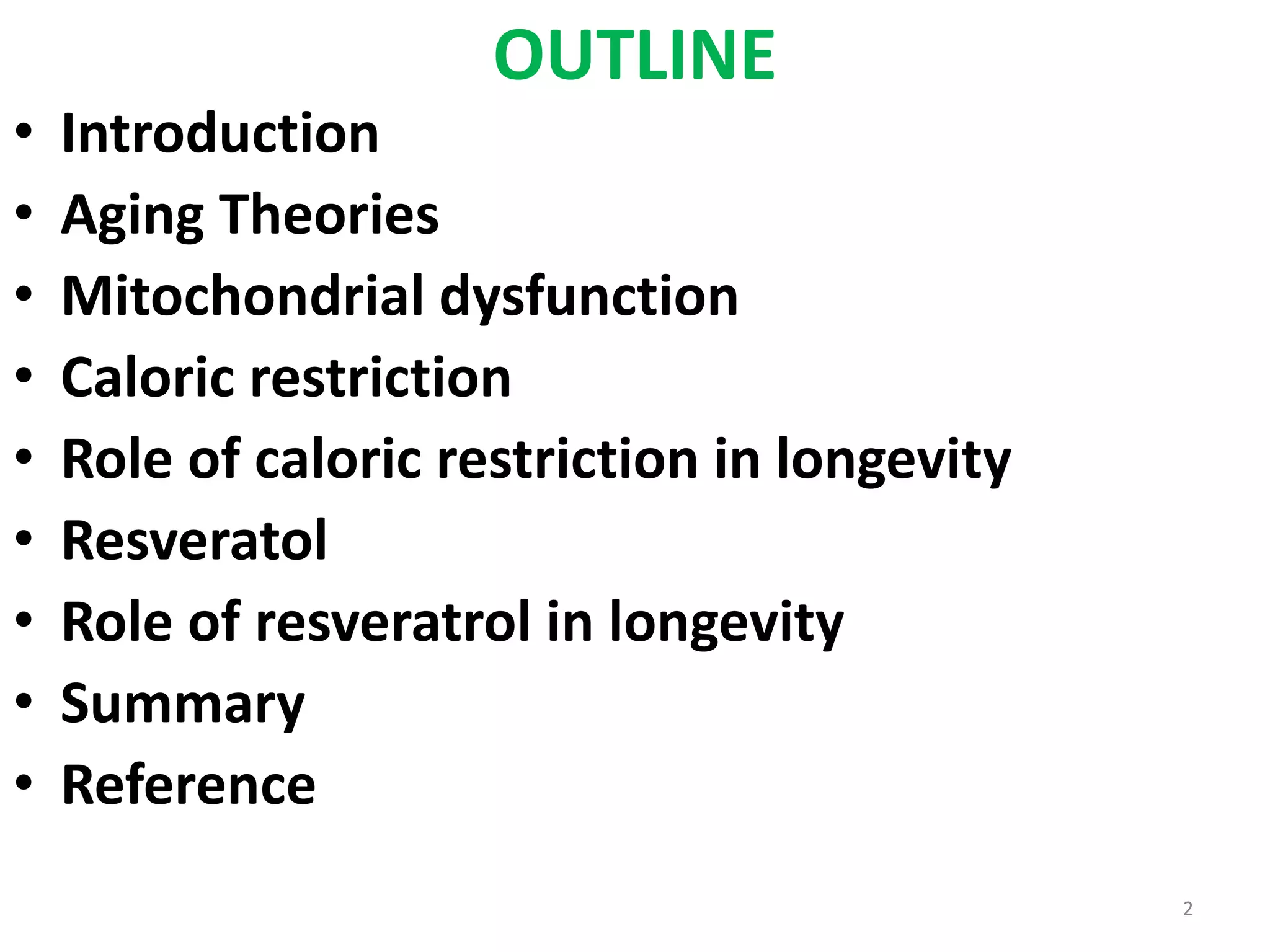 Resveratrol, caloric restriction and longevity in human mitochondrial ...
