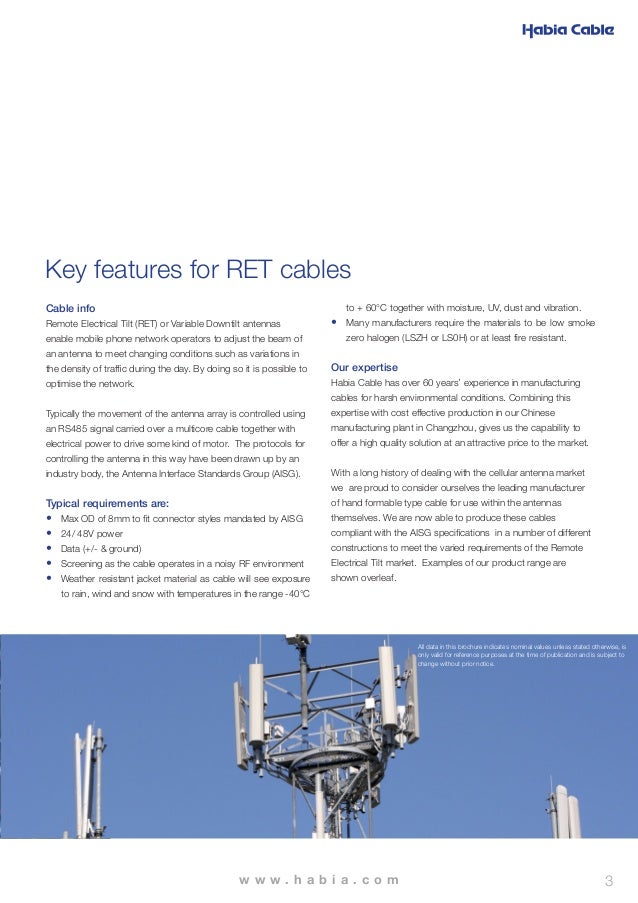Reliable RET Cables custom designed for the Telecom Market