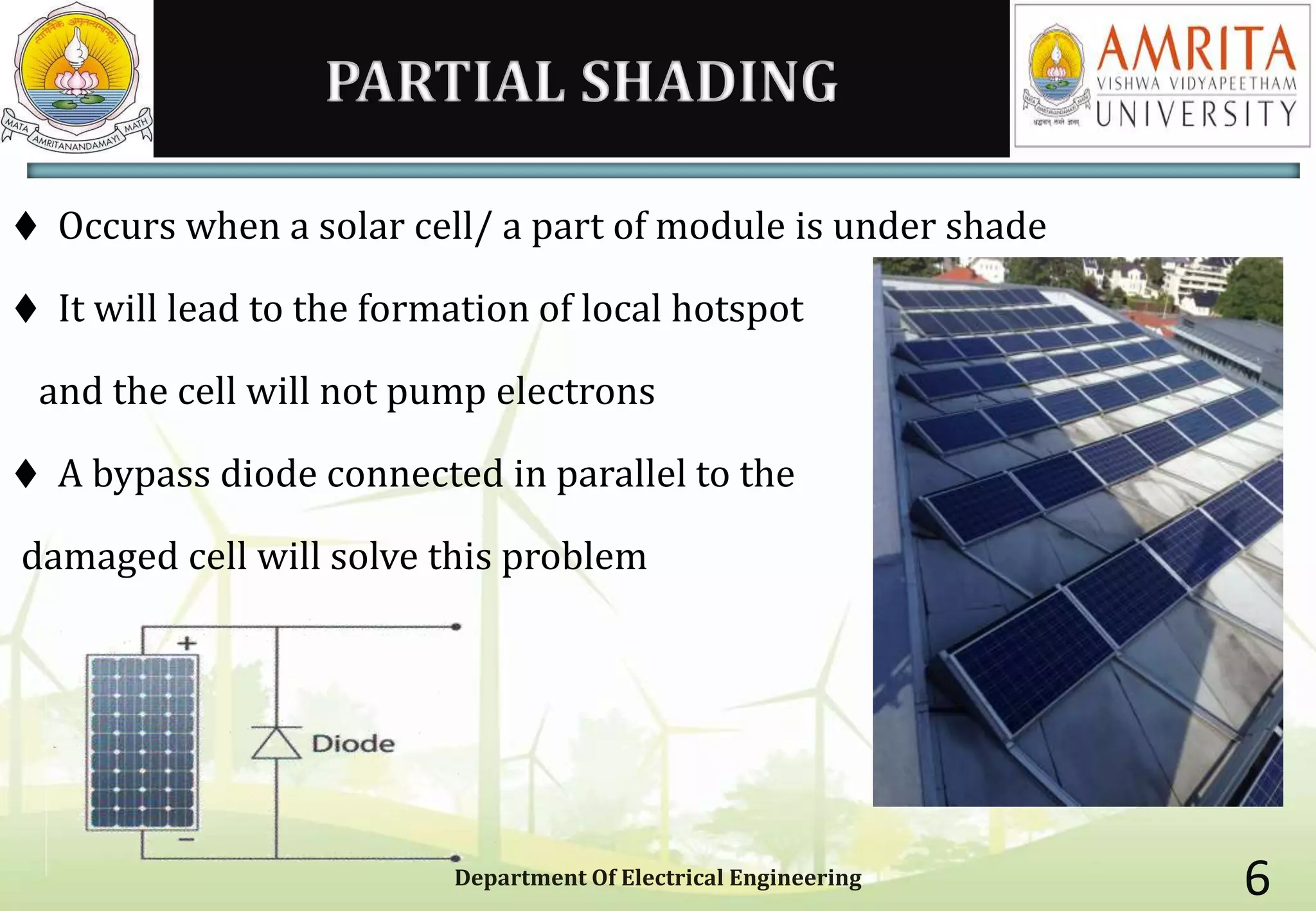 PARTIAL SHADING DETECTION IN SOLAR PANEL | PPTX