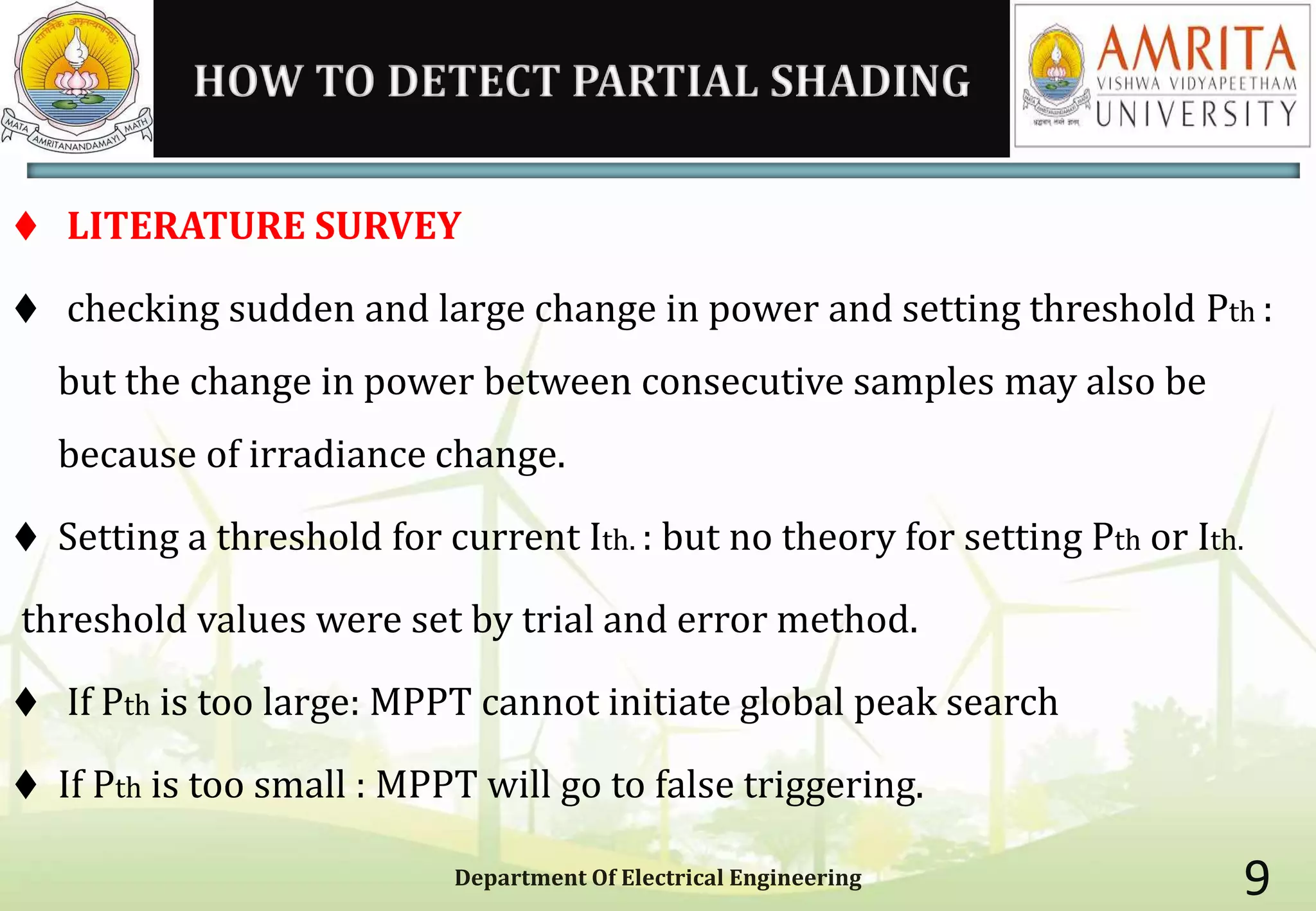 PARTIAL SHADING DETECTION IN SOLAR PANEL | PPTX
