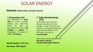 Application of Renewable Energy Resources | PPTX