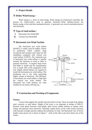Horizontal Axis Wind Mill | PDF