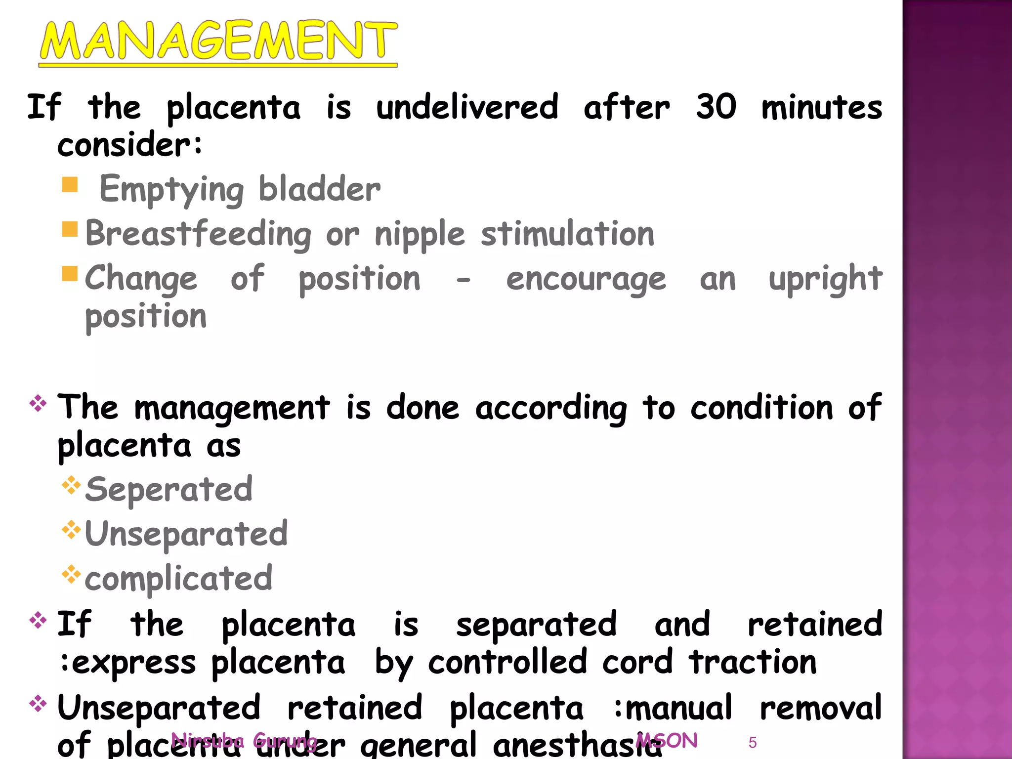 Retained placenta | PPT