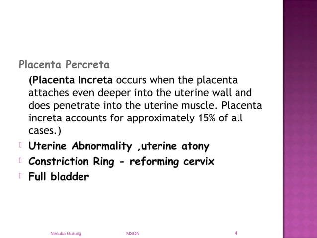 Retained placenta | PPT | Pregnancy | Reproductive Health