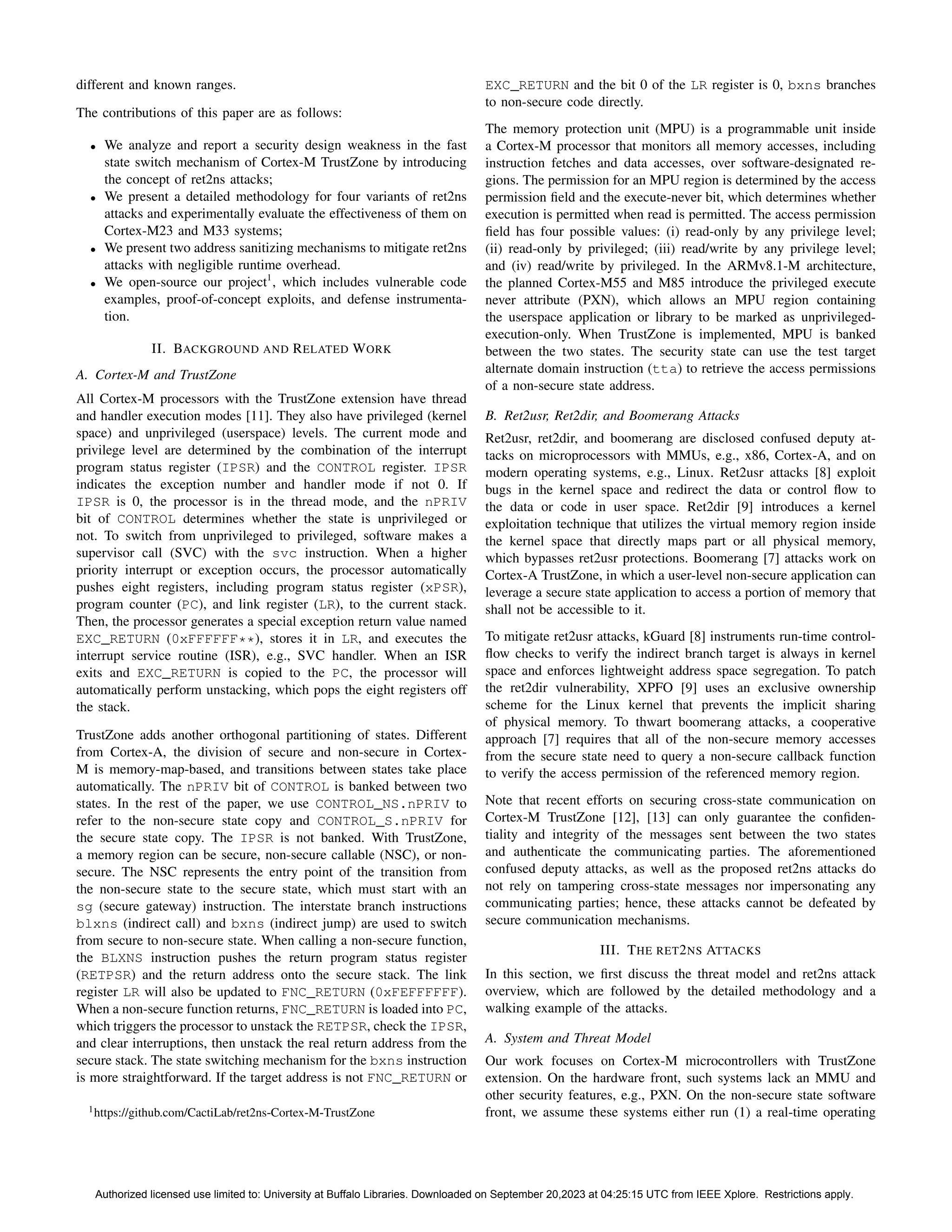 Return-to-Non-Secure Vulnerabilities on ARM Cortex-M TrustZone: Attack ...