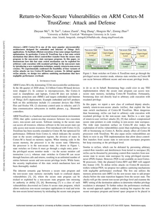 Return-to-Non-Secure Vulnerabilities on ARM Cortex-M TrustZone: Attack and Defense | PDF