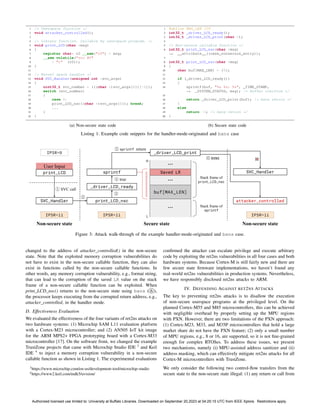 Return-to-Non-Secure Vulnerabilities on ARM Cortex-M TrustZone: Attack and Defense | PDF