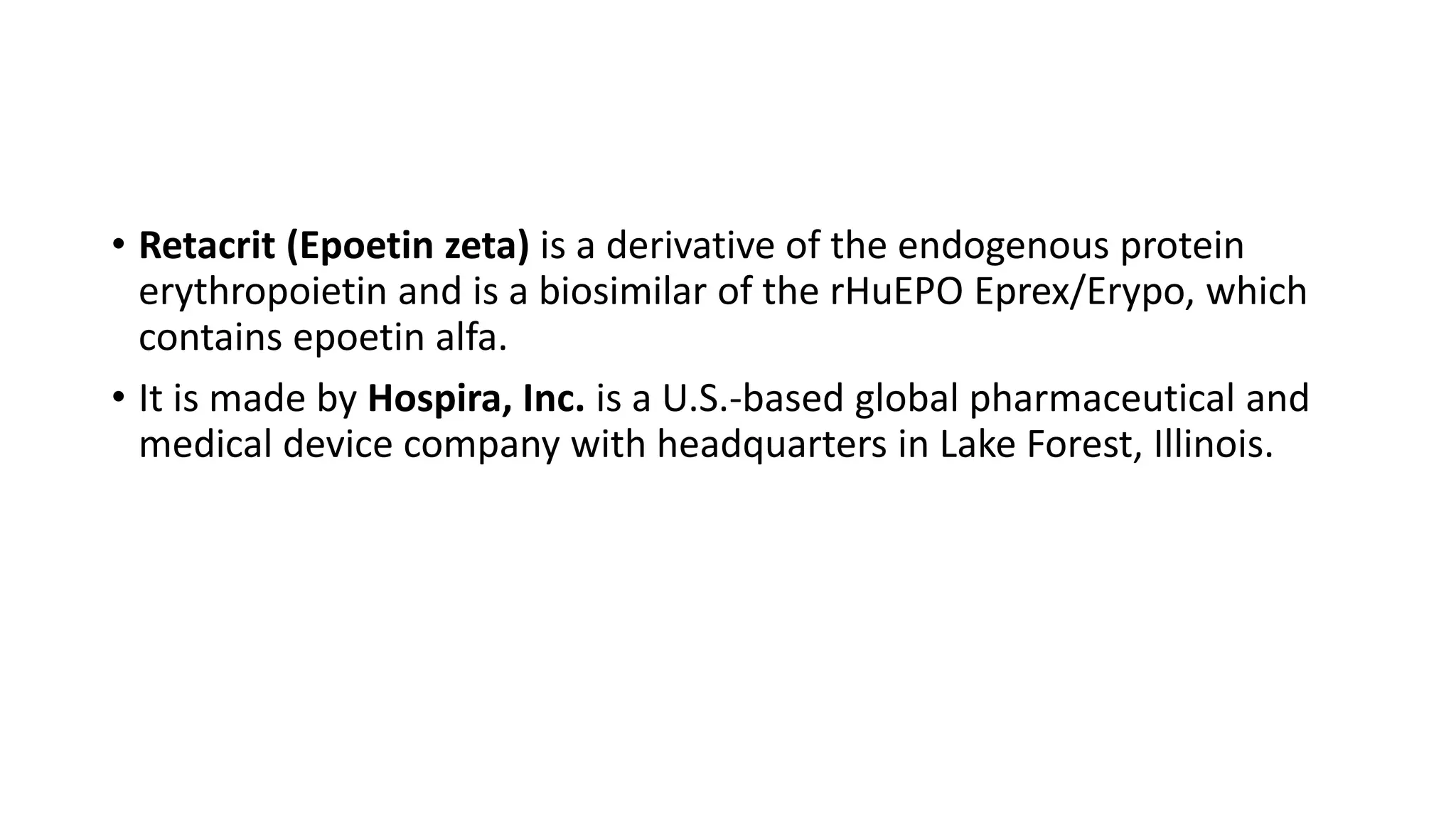 Retacrit (epoetin zeta) | PPTX