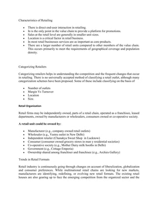 Retail | DOCX | Retail Industry | Industries