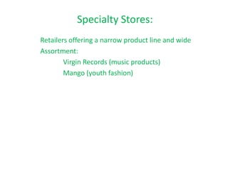 Different types of store retailing | PPTX