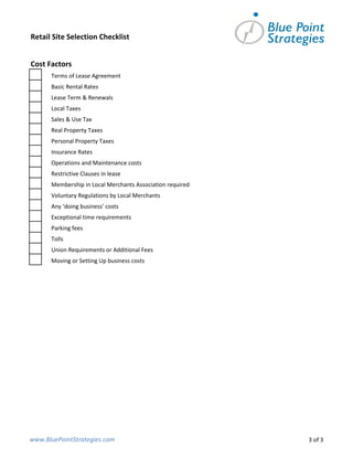 Retail site-selection-checklist | PDF