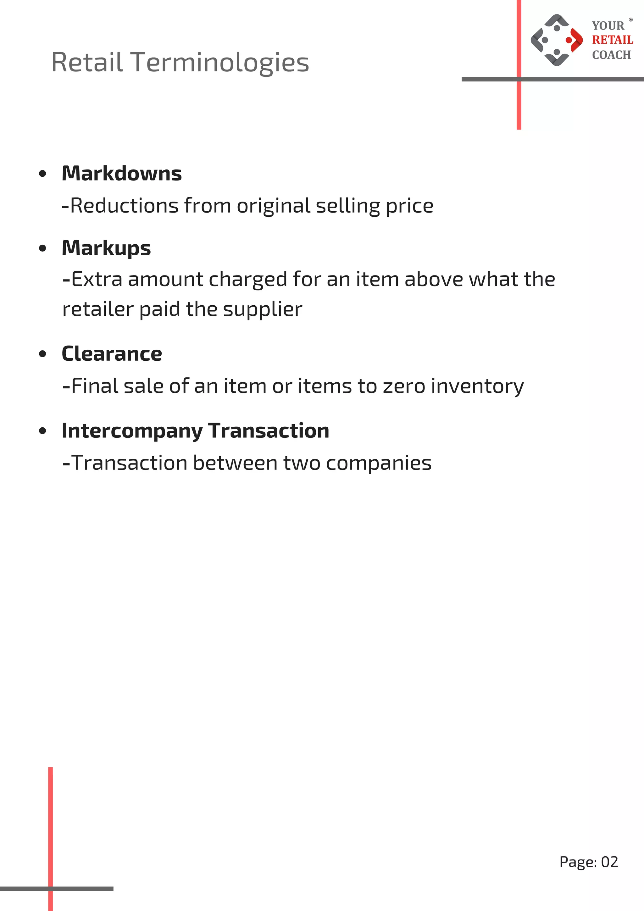 Retail terminologies | PDF