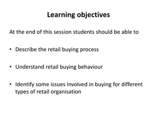 Introduction to retail purchasing | PPTX