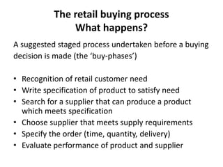 Introduction to retail purchasing | PPTX | Business | Business and Finance