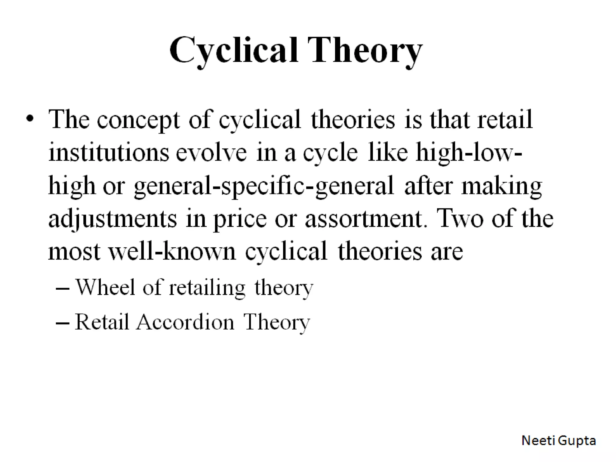 Theories of Retail Evolution | PPTX