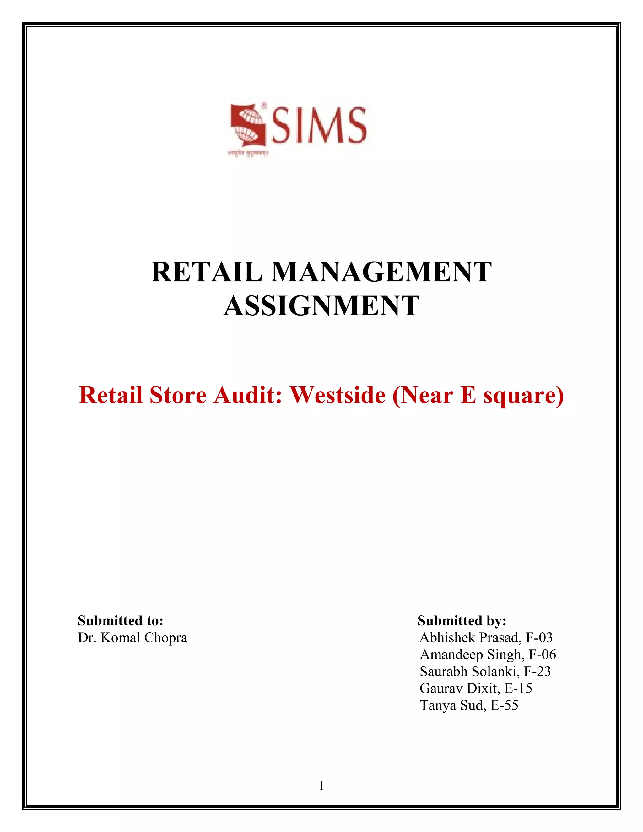 Retail assignment final | DOC