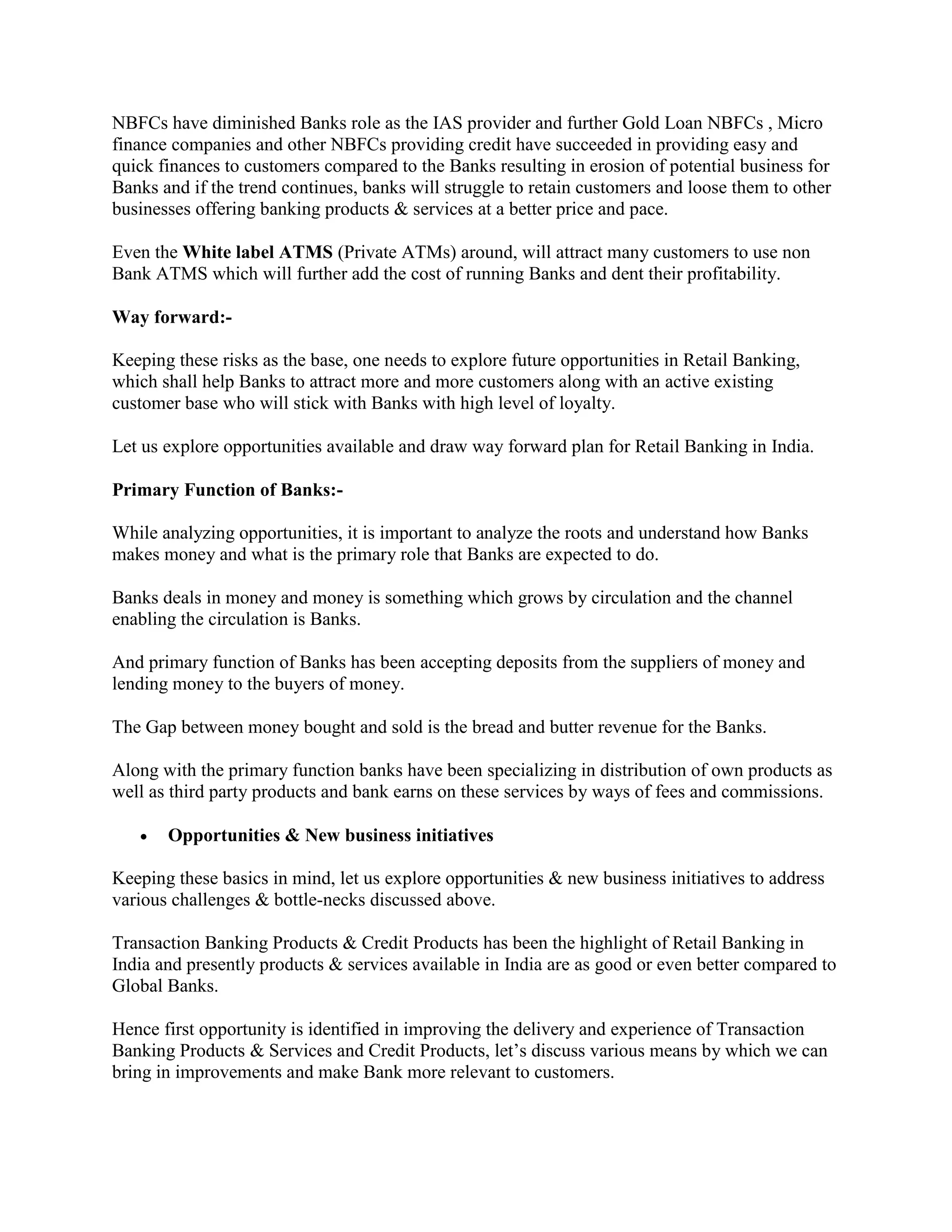 Retail banking – challenges & way forward (India) | PDF