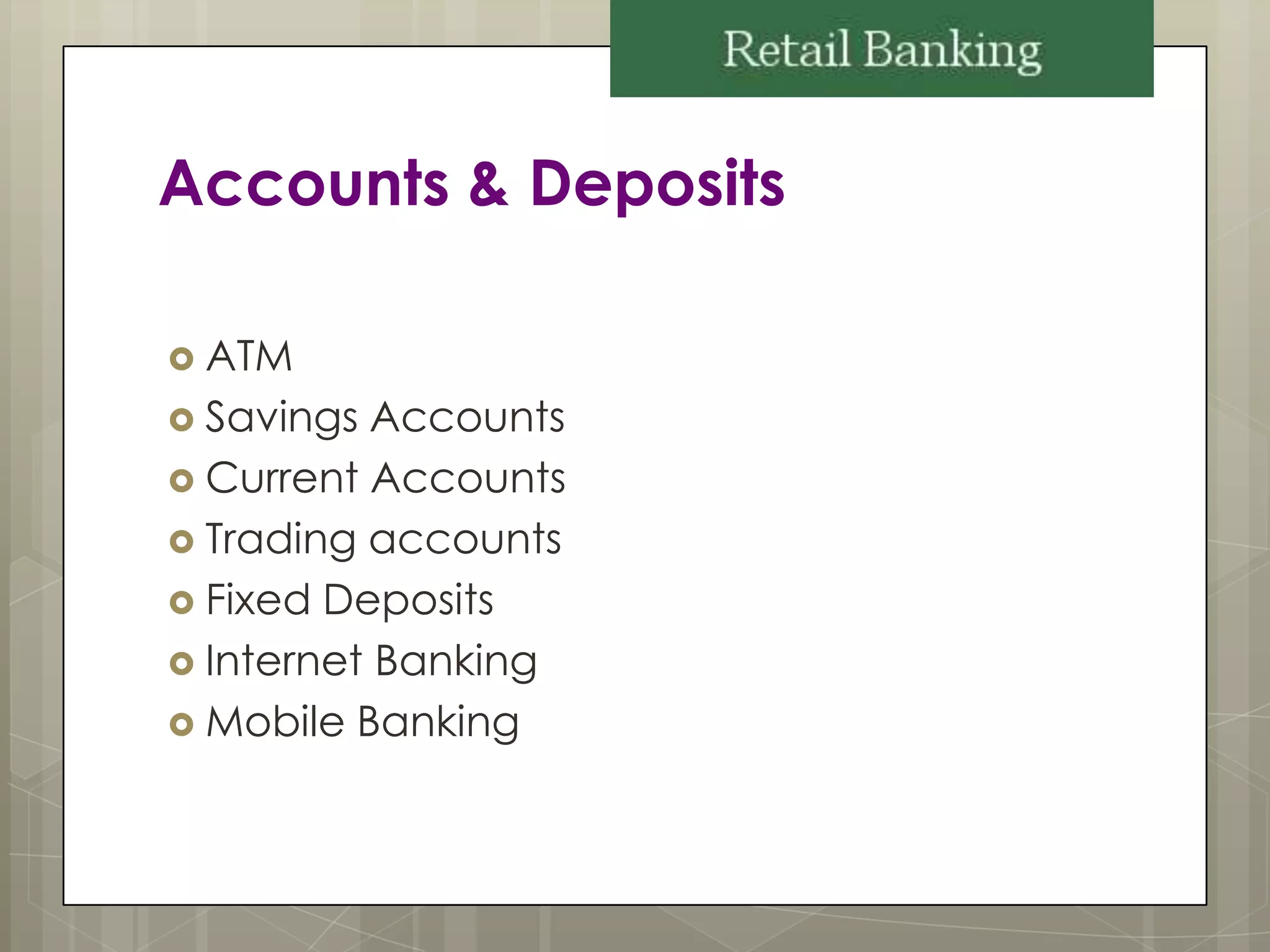 Retail banking ppt | PPTX