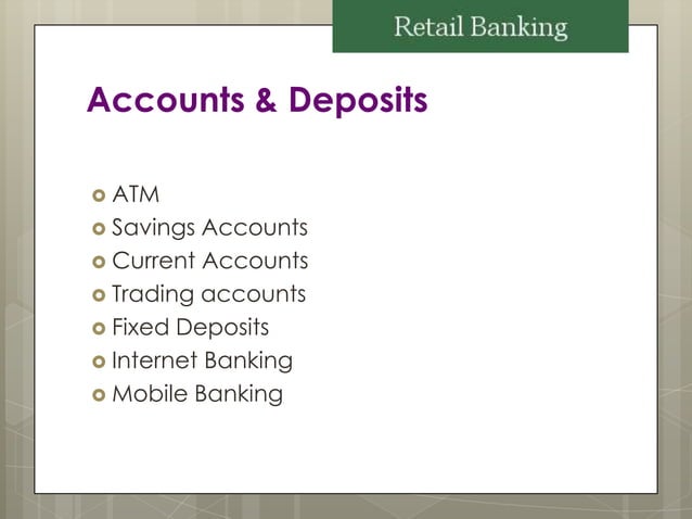 Retail banking ppt | PPTX