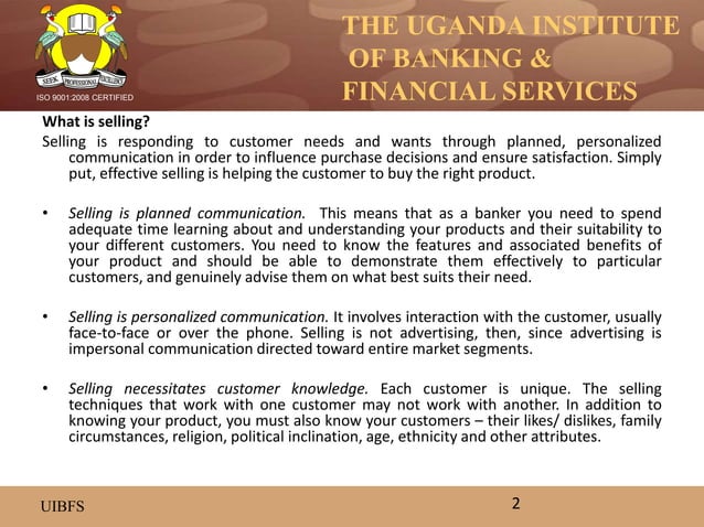 Retail bank sales and services unit4 | PPTX