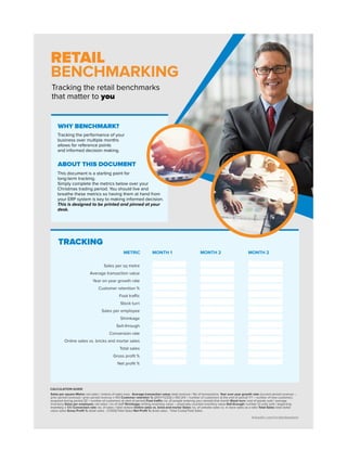 Australian Retail Benchmarking - Track the metrics that matter | PDF
