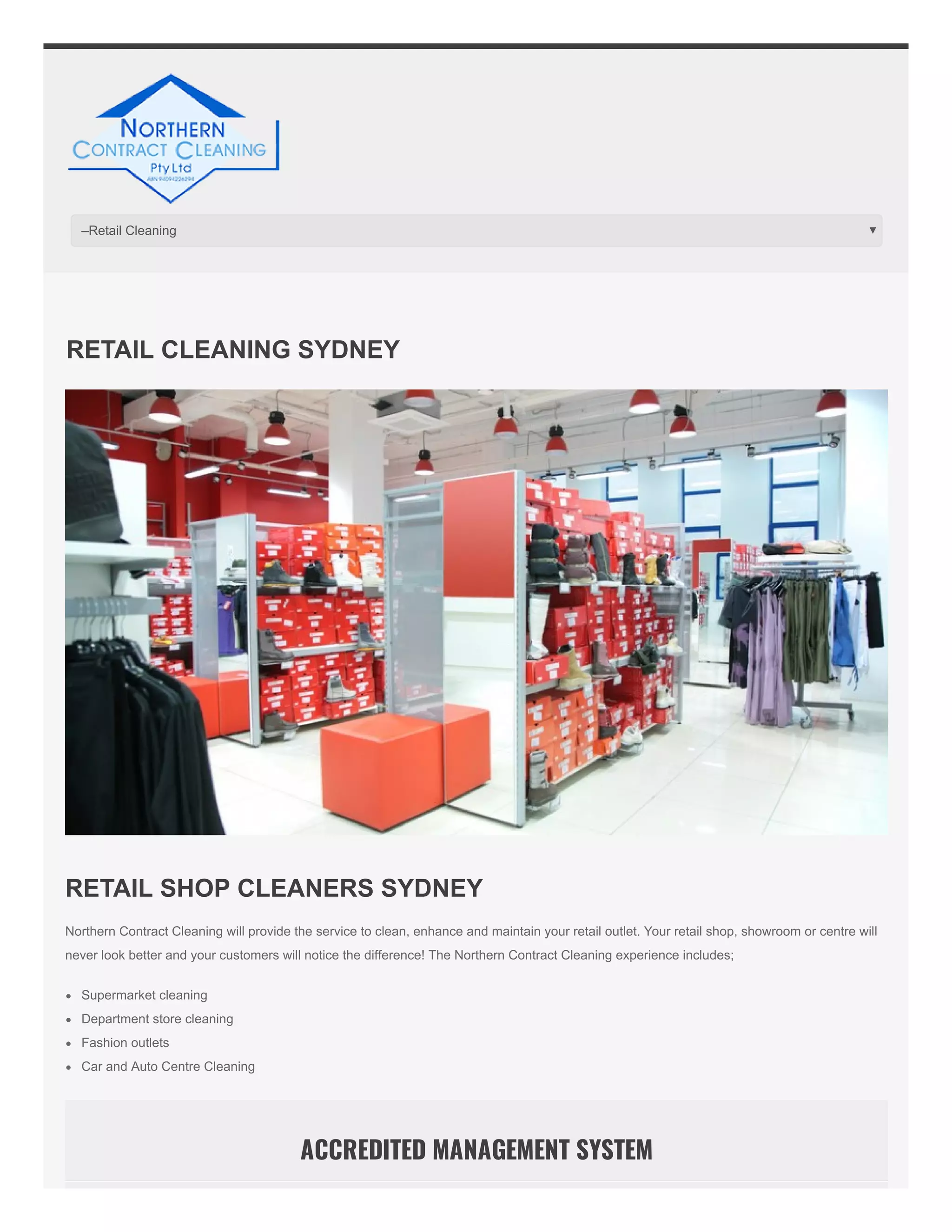 Retail Cleaning Sydney - Retail Shop Cleaners Sydney | PDF