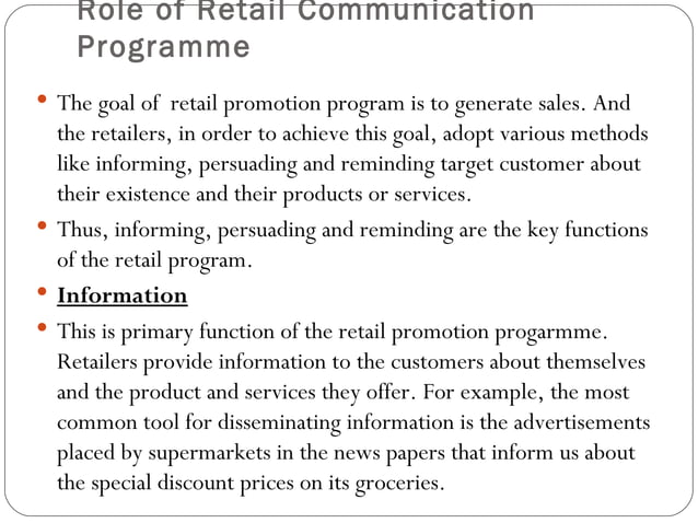 Retail communication mix | PPT | Retail Industry | Industries