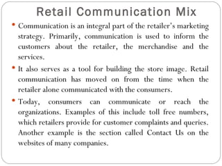 Retail communication mix | PPT