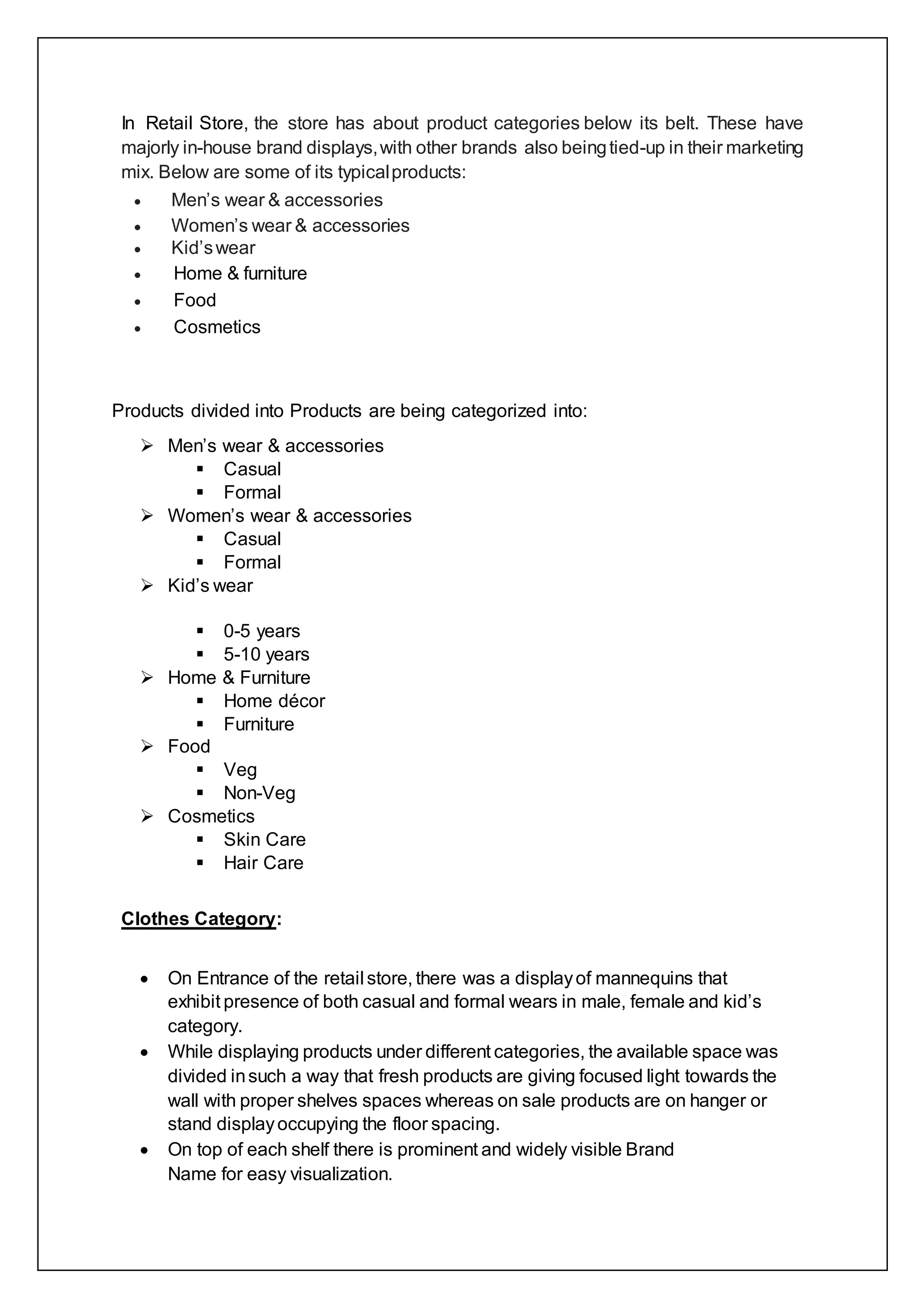 Retail design layout | DOCX