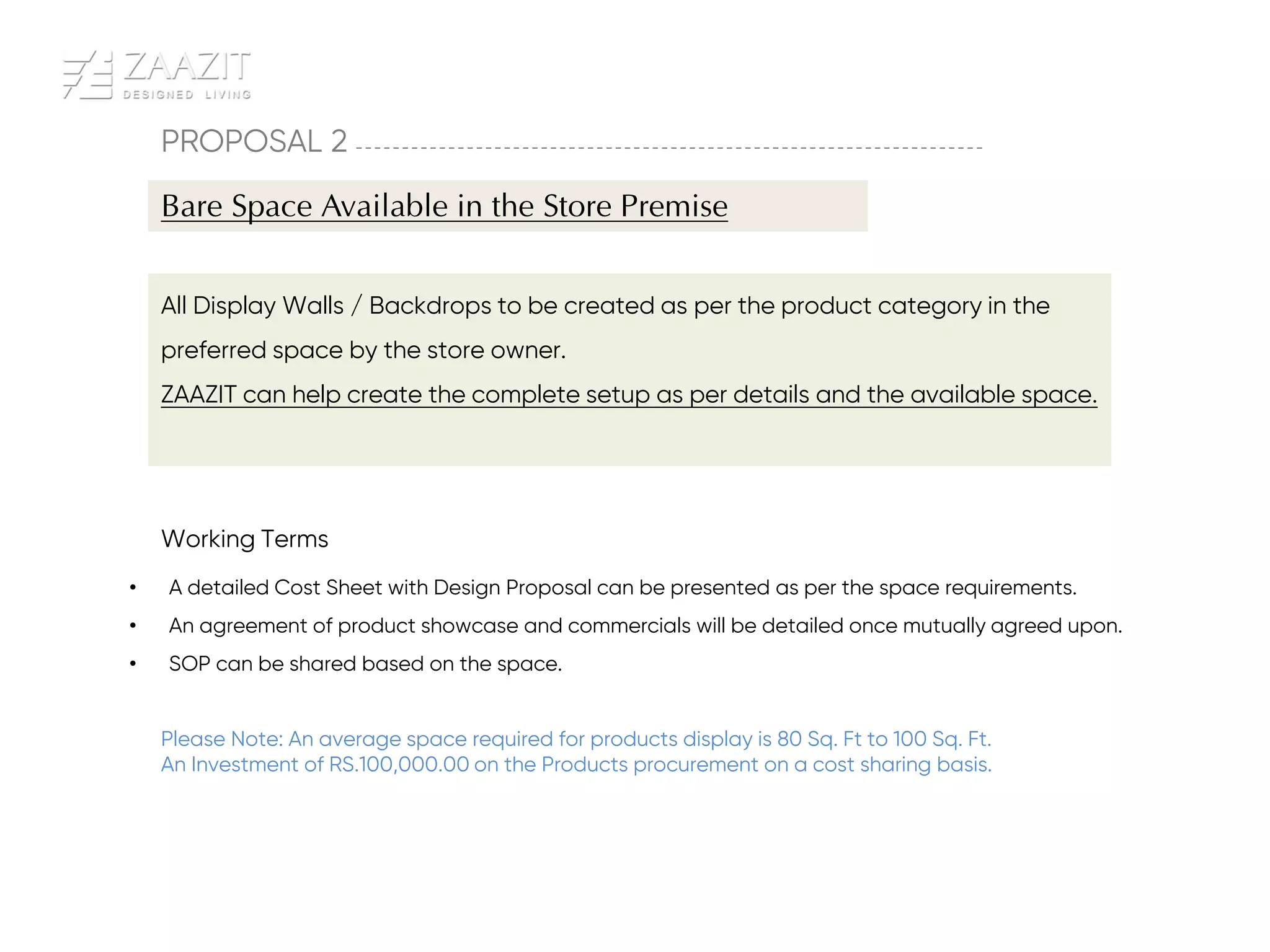 Retail display proposal zaazit | PPT